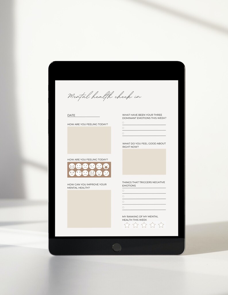 Mental Health Check-in Printable, Daily Check-in, How You Feel, How is ...