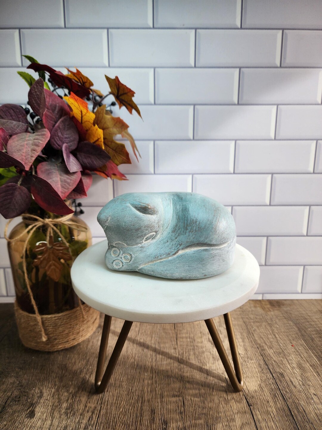 Vintage Signed Isabel Bloom Sleeping Cat Cement Figurine Gift for Cat ...