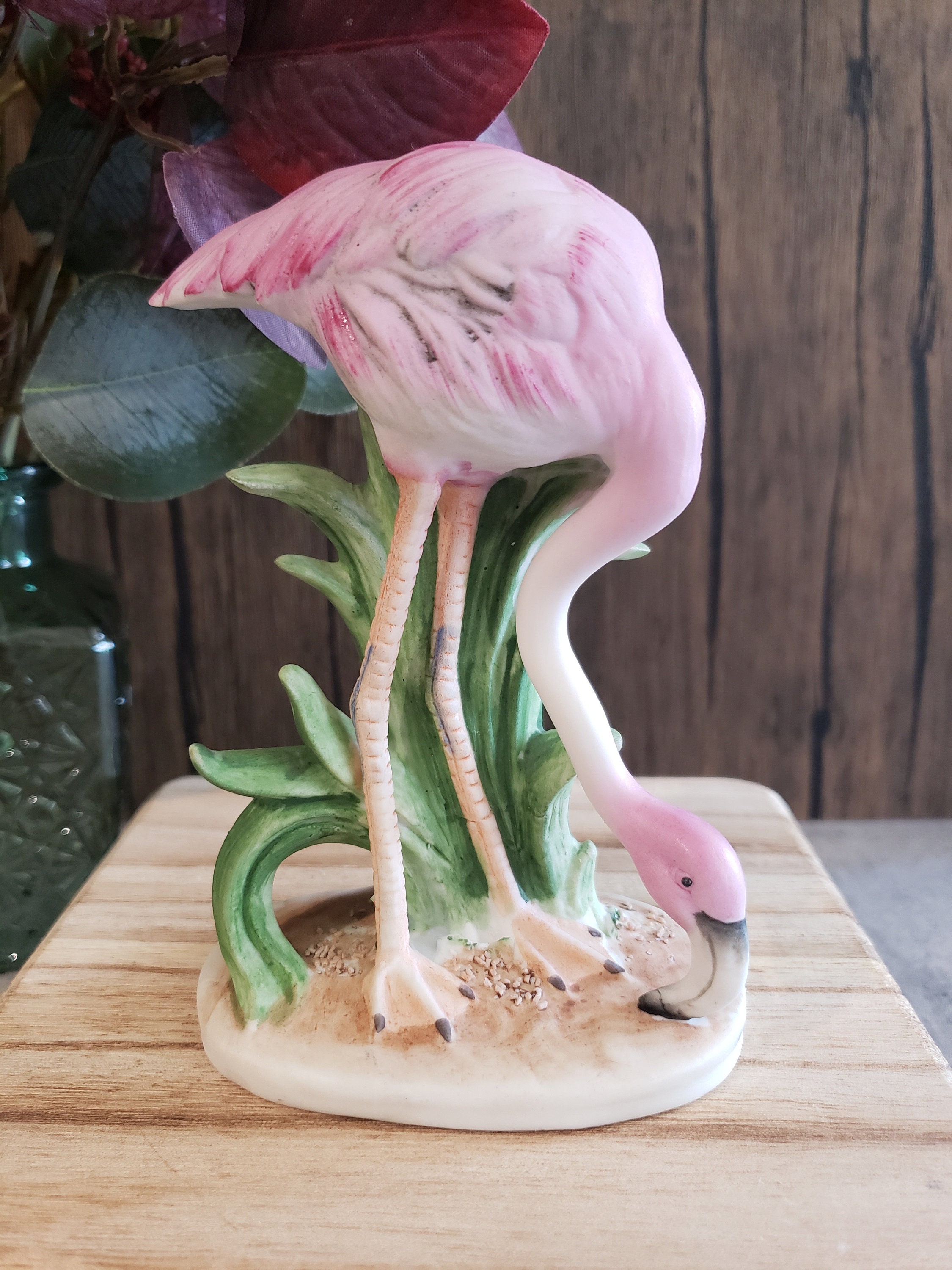 1960's LEFTON Hand Painted Porcelain Flamingo Figurine KW 657 Birthday ...