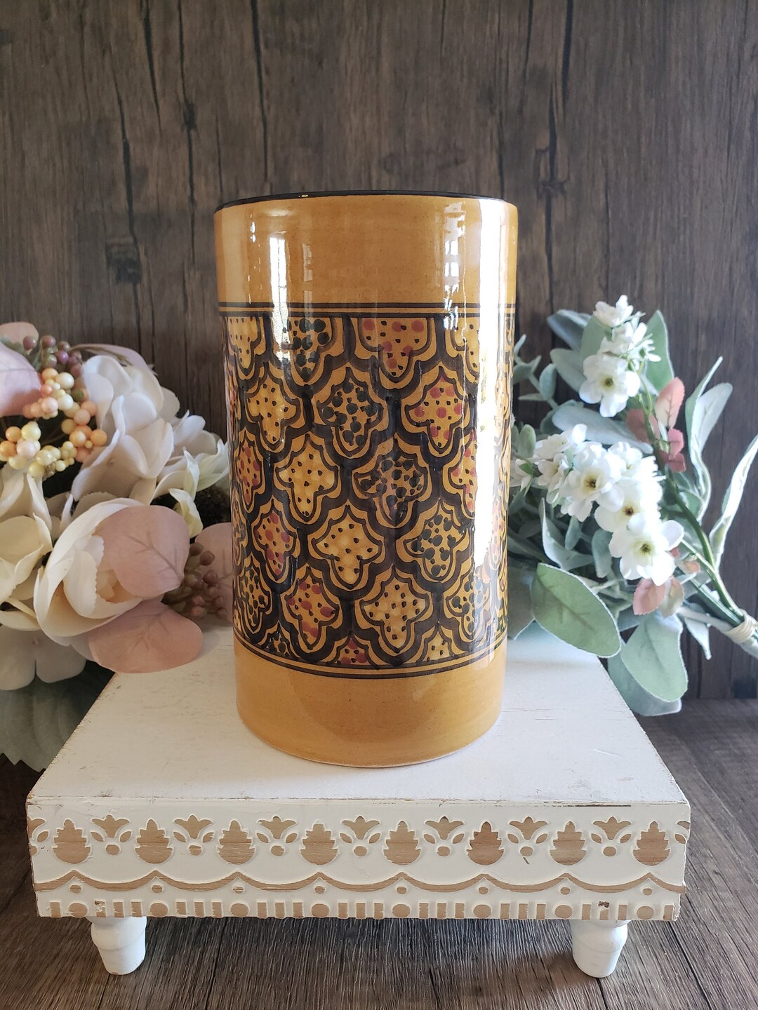 Le Souk Ceramique Stoneware Pottery Hand Painted Vase | Made in Tunisia ...