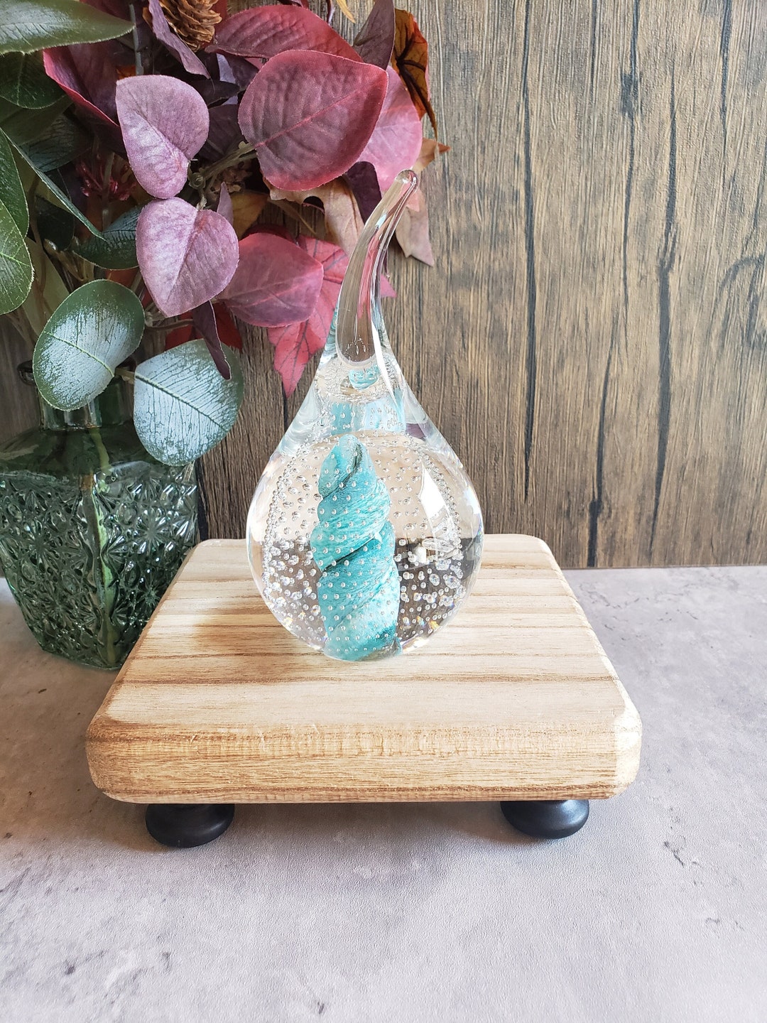 Vintage Signed Polish F & C Handmade Teardrop Lead Crystal Paperweight ...