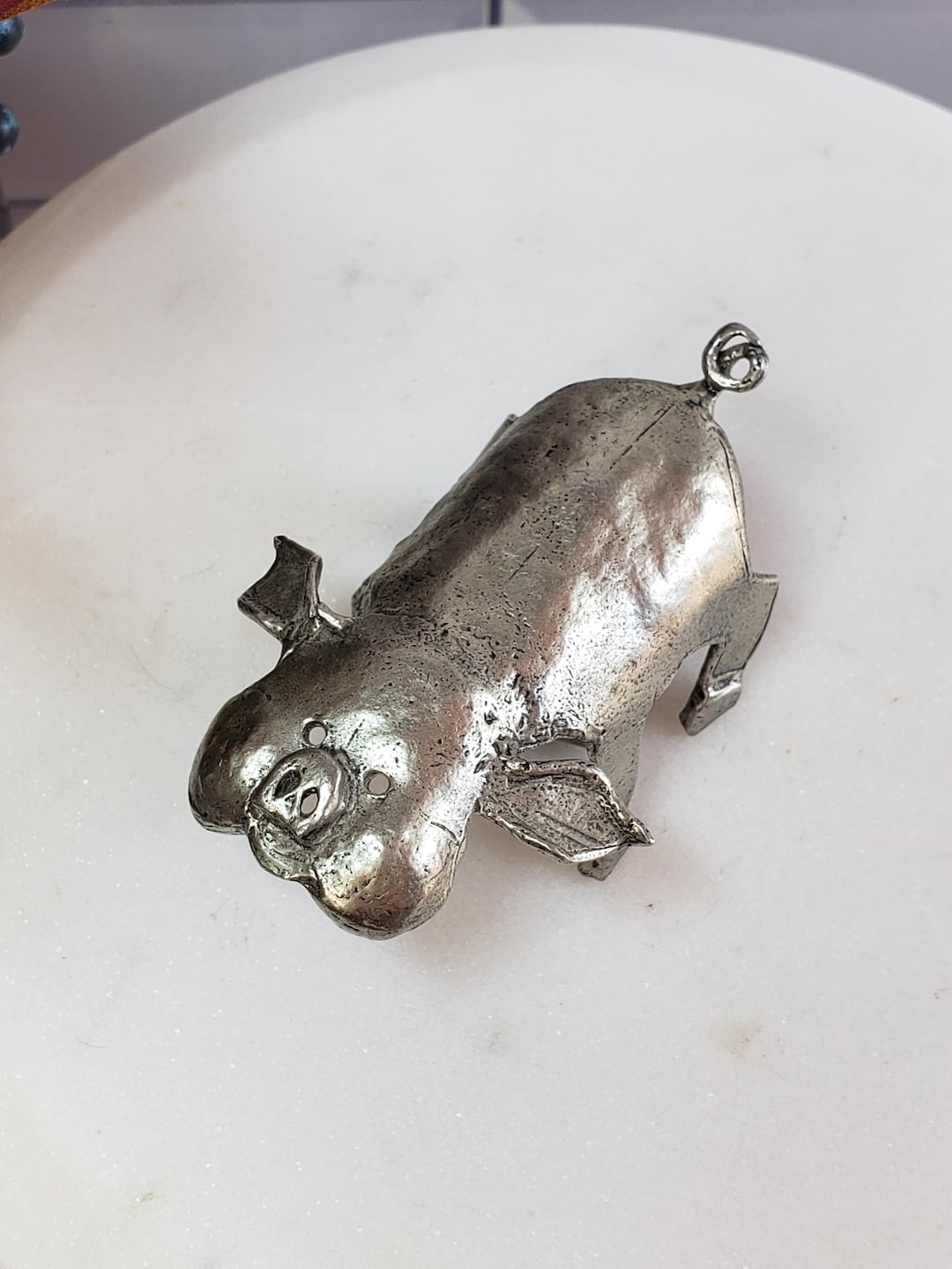 Vintage Signed 1980's W. Gerard Pewter Pig Bell Pig-a-ling "surprise ...