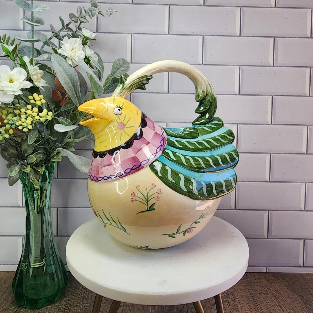 Vintage Fitz & Floyd "gypsy Chicks Collection" Retired Ceramic Teapot ...