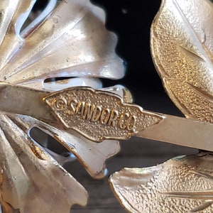 1960's Sandor Co Goldtone Hand Painted Enamel Carnation With Butterfly ...