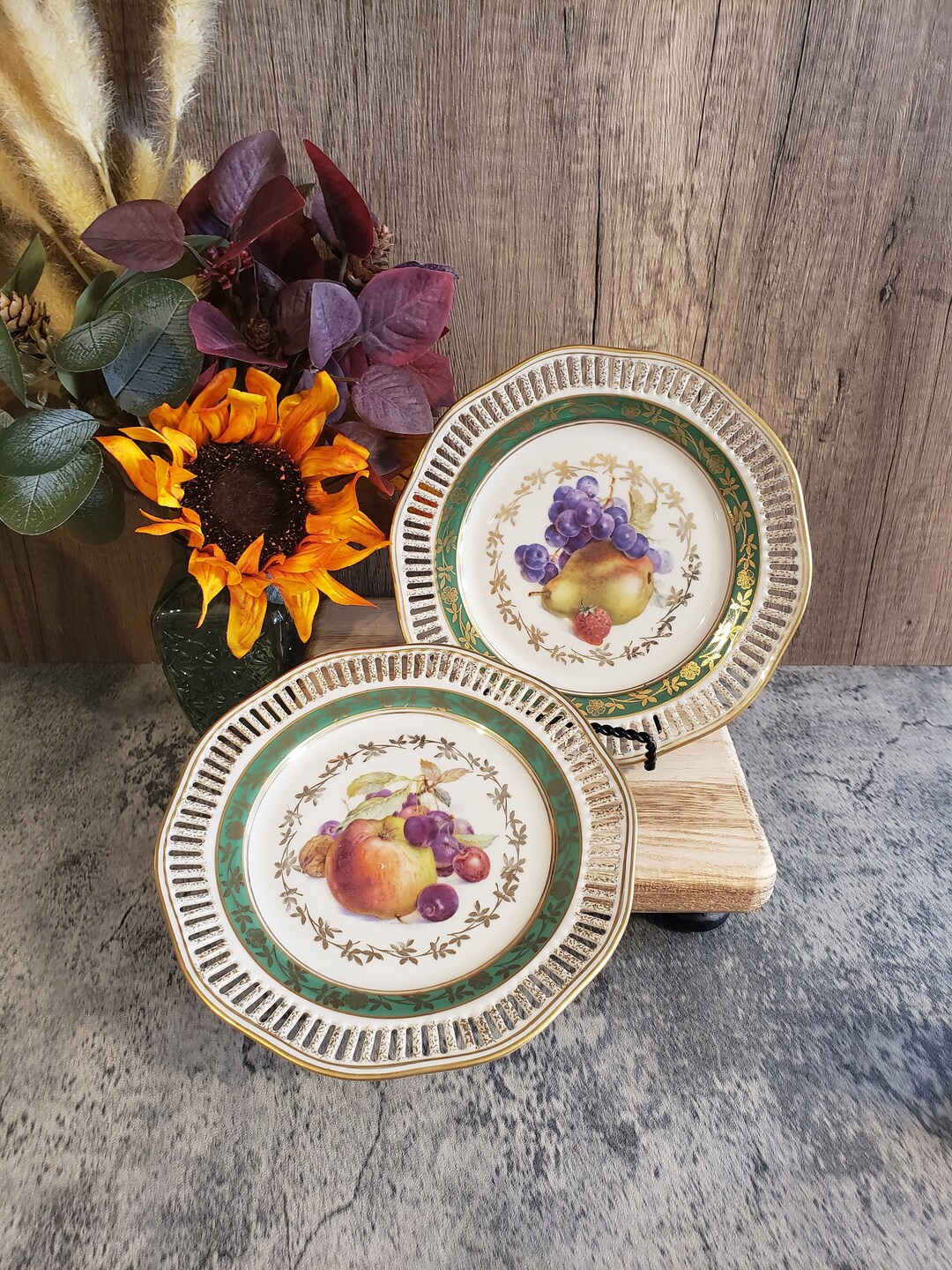 1970's Winterling Bavaria Germany Reticulated Fruit Decorated Porcelain ...