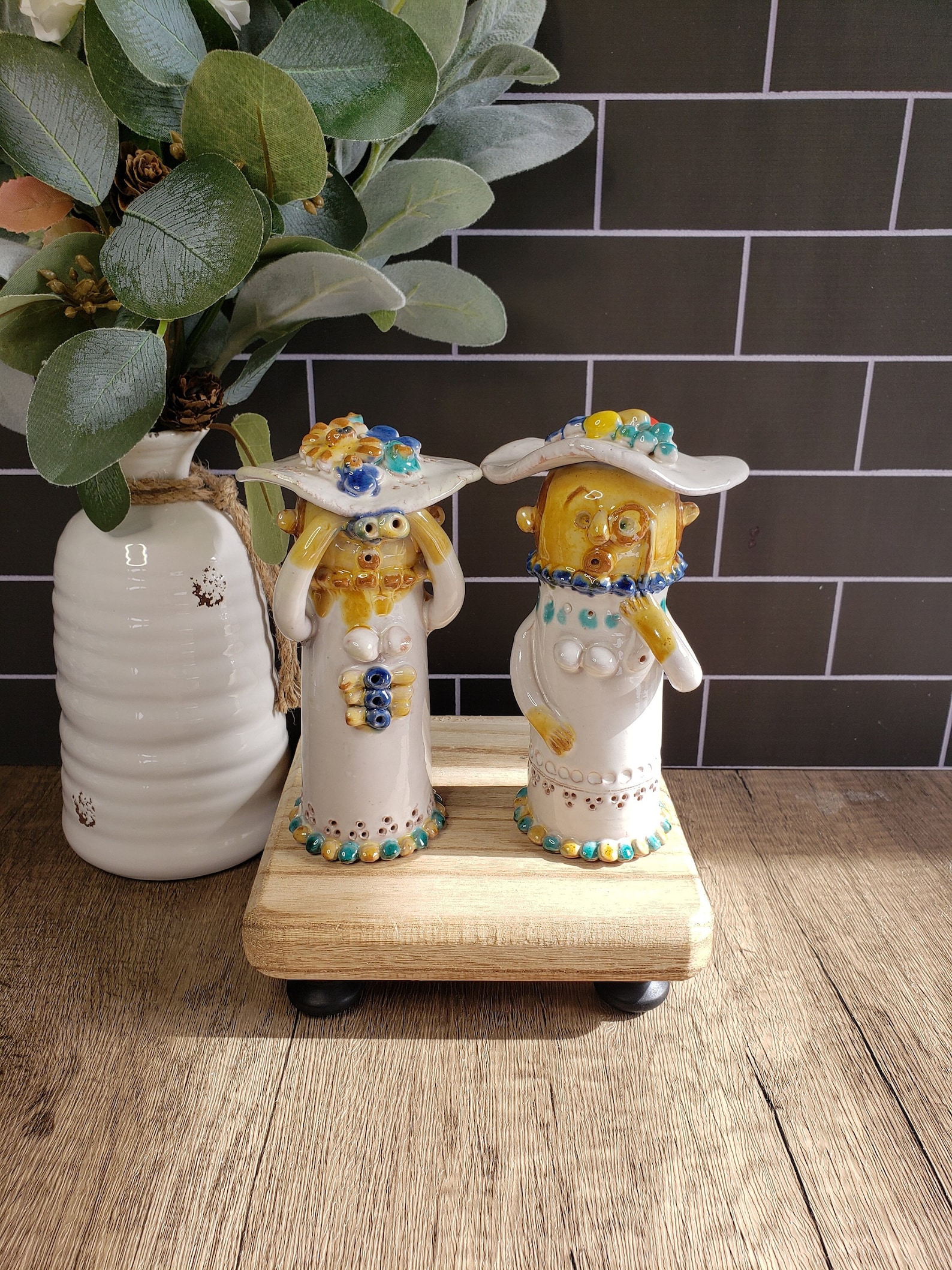 Vintage Etelka Csavlek Pottery Figurine Set: Handmade Hungarian Kerámia ...