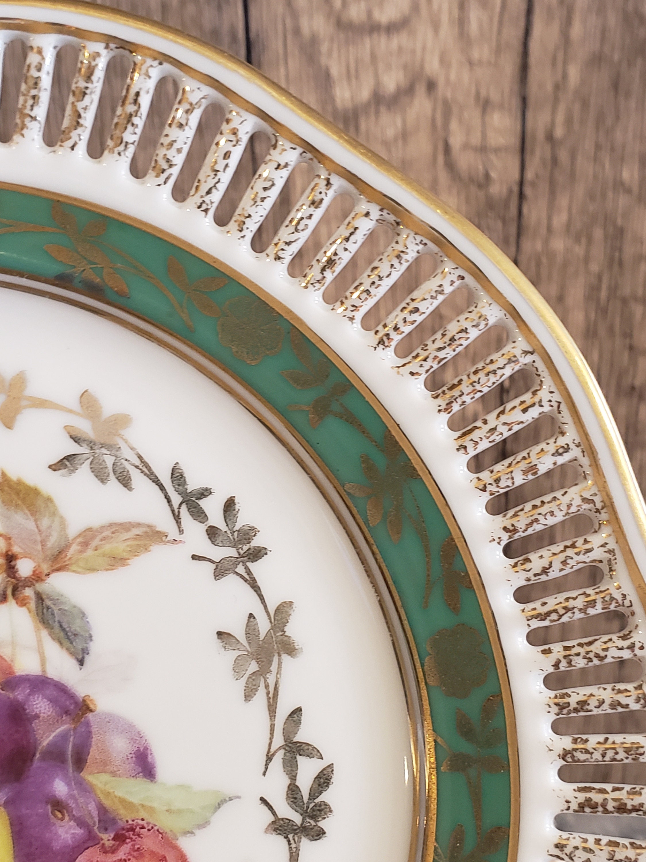 1970's Winterling Bavaria Germany Reticulated Fruit Decorated Porcelain ...