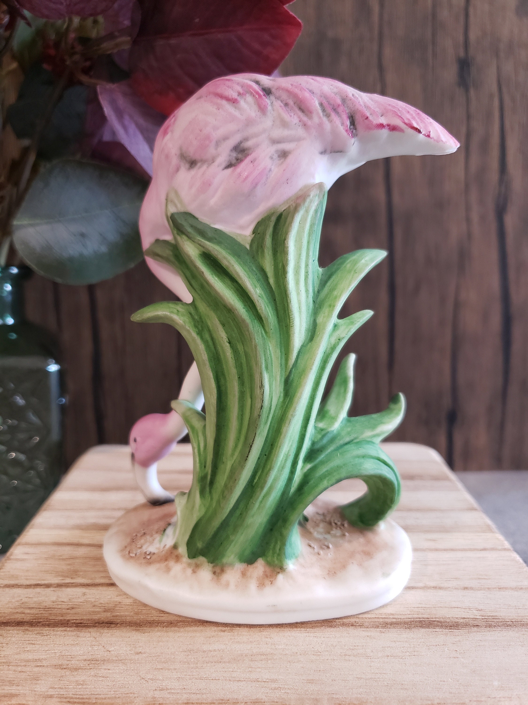 1960's LEFTON Hand Painted Porcelain Flamingo Figurine KW 657 Birthday ...