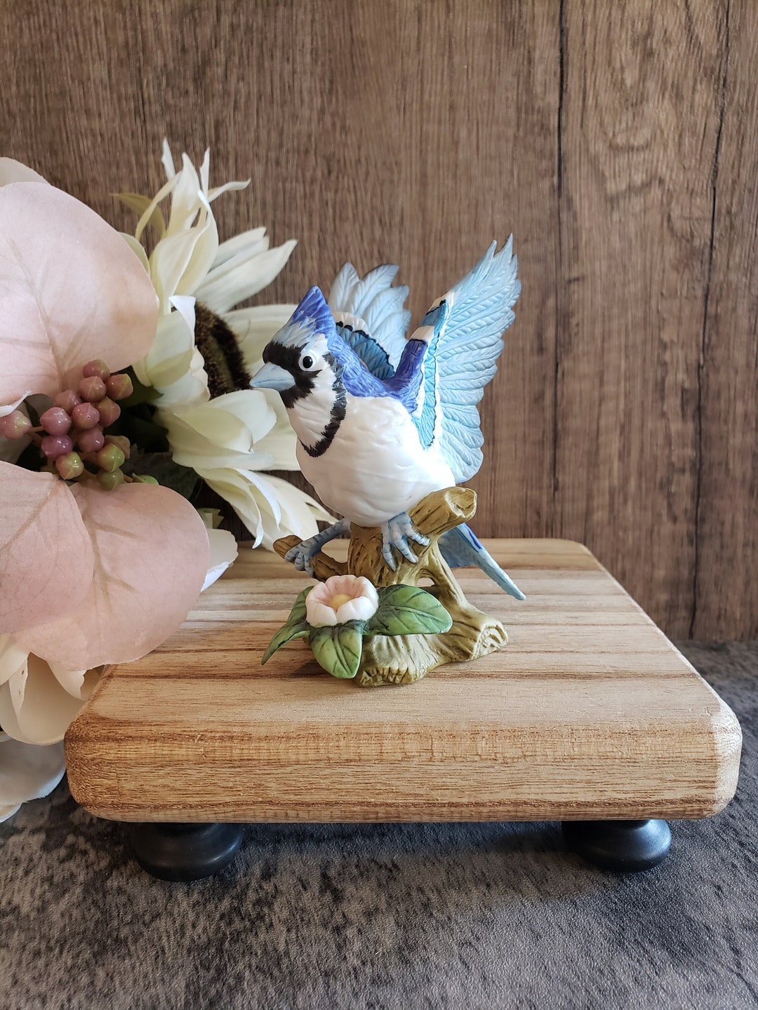 Vintage Lefton Blue Jay Figurine: Hand Painted Porcelain Bird - Etsy