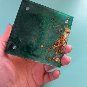 Single Green and Gold Coaster - Etsy
