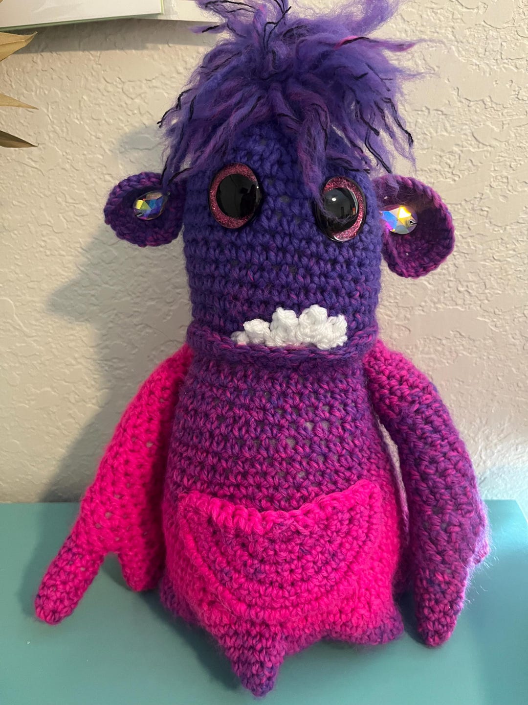 Sparkle Ear Monster Pink and Purple - Etsy