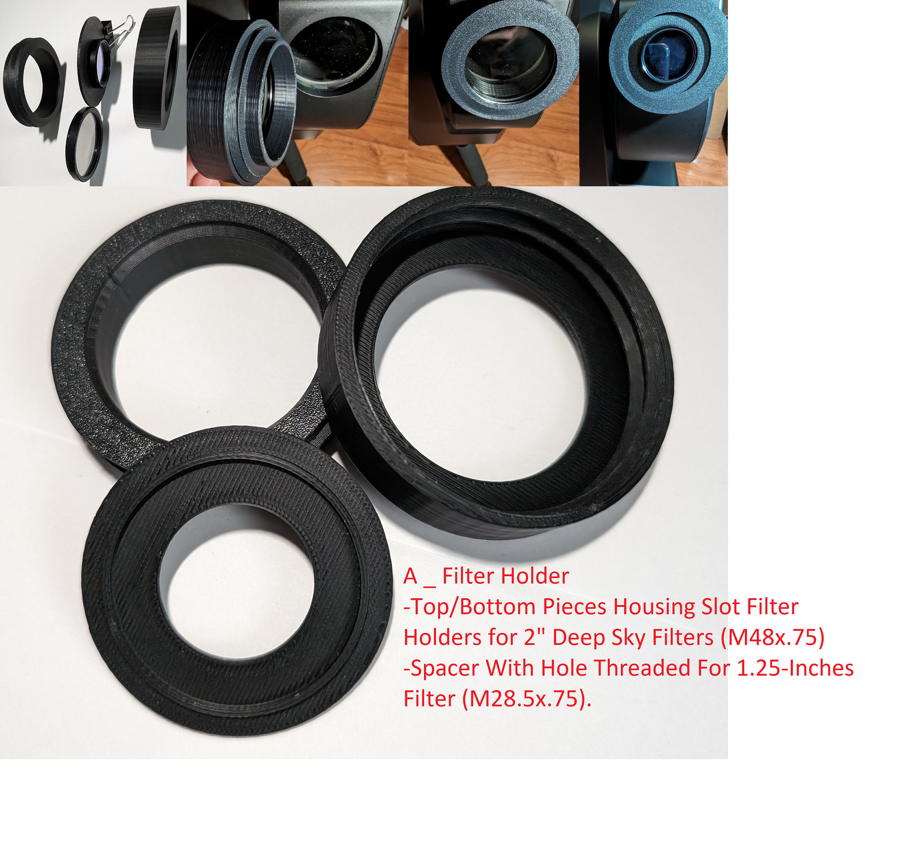 PLA _ ZWO Seestar S50 Telescope Light Block Dew 140mm, Slot Filter ...