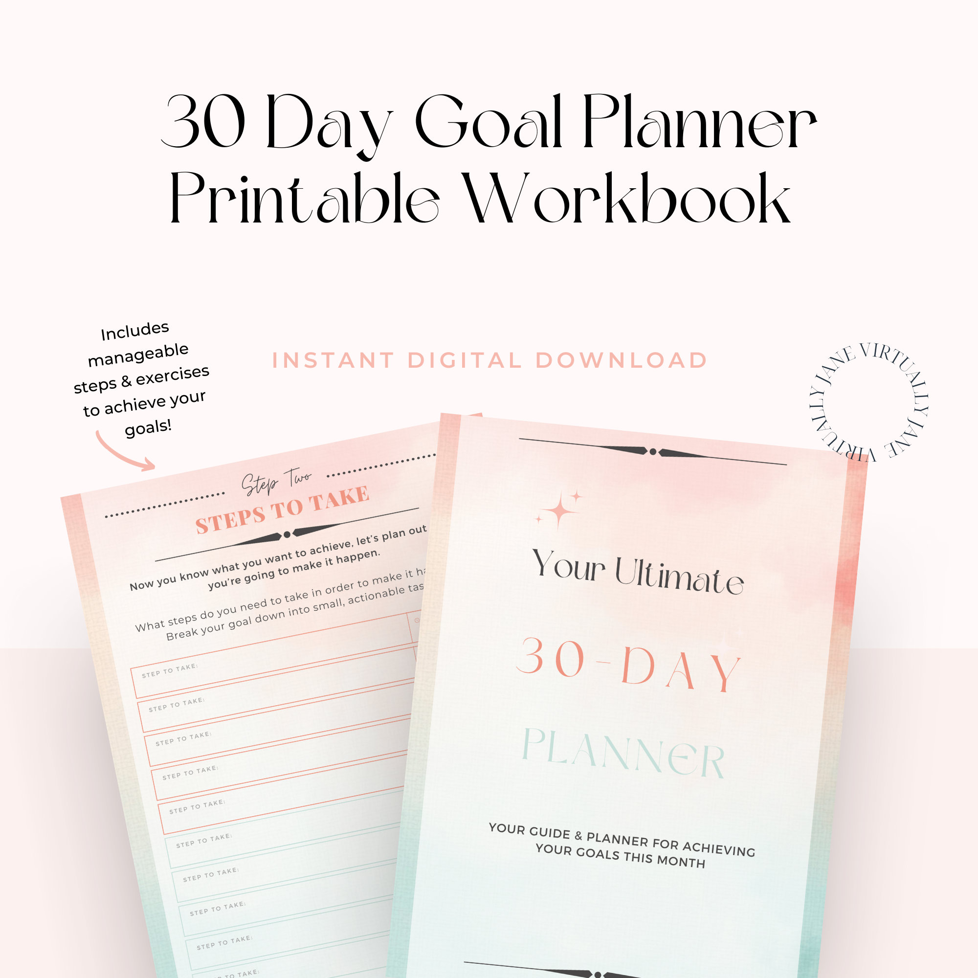 30 Day Goal Planner Printable Instant Download - Etsy