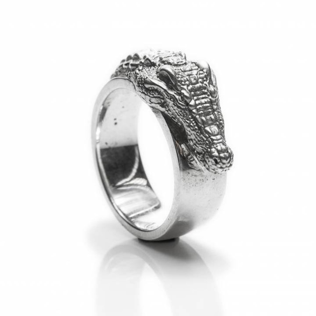 Alligator Ring, 925 Sterling Silver Crocodile Ring, Streetwear Ring ...