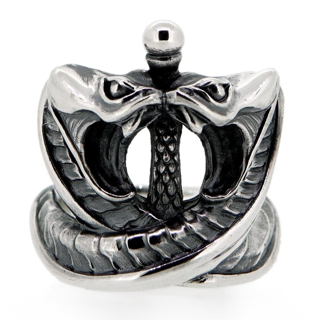 Two Snakes Ring Serpent Ring Gothic Ring Double Headed - Etsy