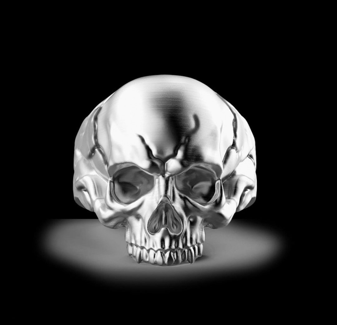 925 Sterling Silver Keith Richards Skull Ring Silver Skull Ring Jewelry ...