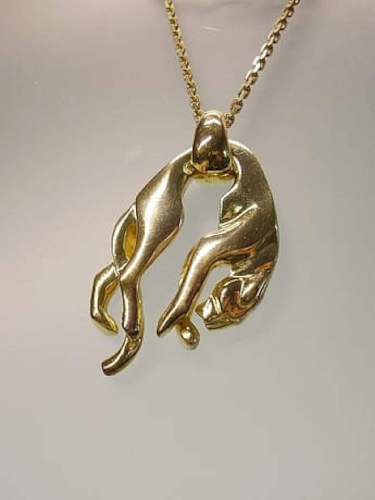 Panther Pendant With CZ Stone | Animal Charm | 925 Sterling Silver ...