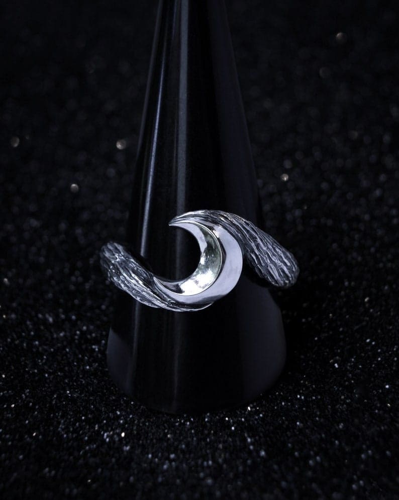 925 Sterling Silver Moon Crescent Ring, Moon Crescent Ring Jewellery ...