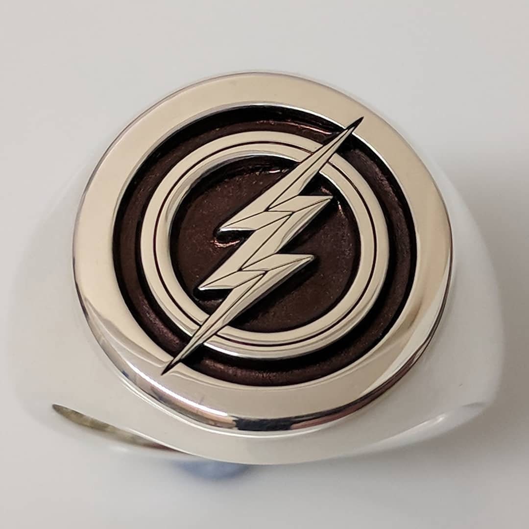 Lightning Bolt Ring Lightning Strike Signet Ring Mens and Womans Rings ...