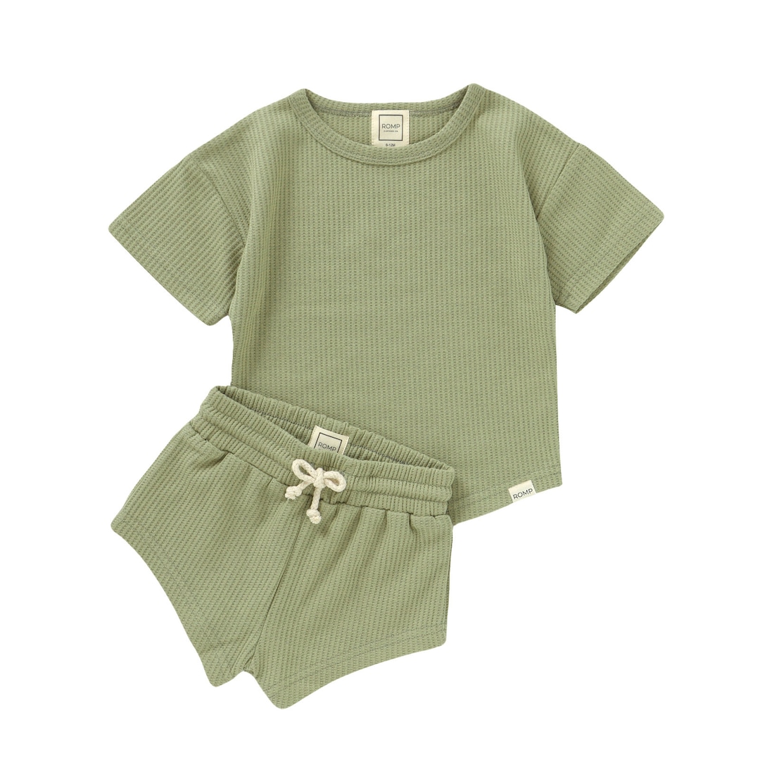 Aloe Waffle Knit Baby Outfit: Organic Cotton Summer Set - Etsy