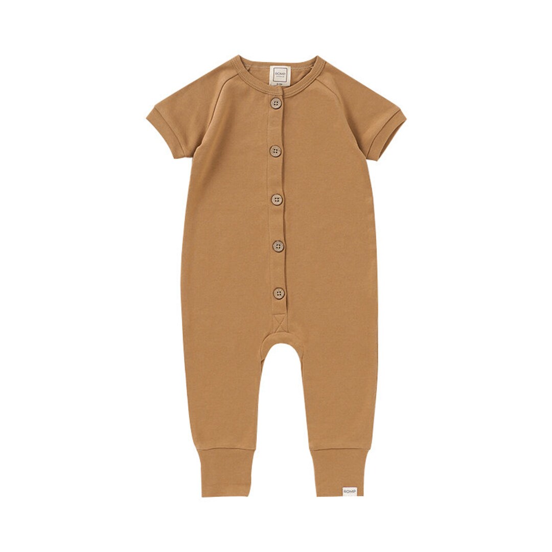 ROMP Button Romper - Cedar | Gender Neutral Unisex Baby Girl Baby Boy ...