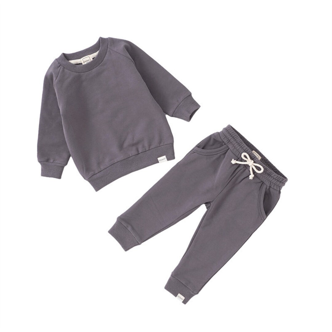 ROMP Jogger Set - Graphite | Organic Cotton Gender Neutral Unisex Baby ...