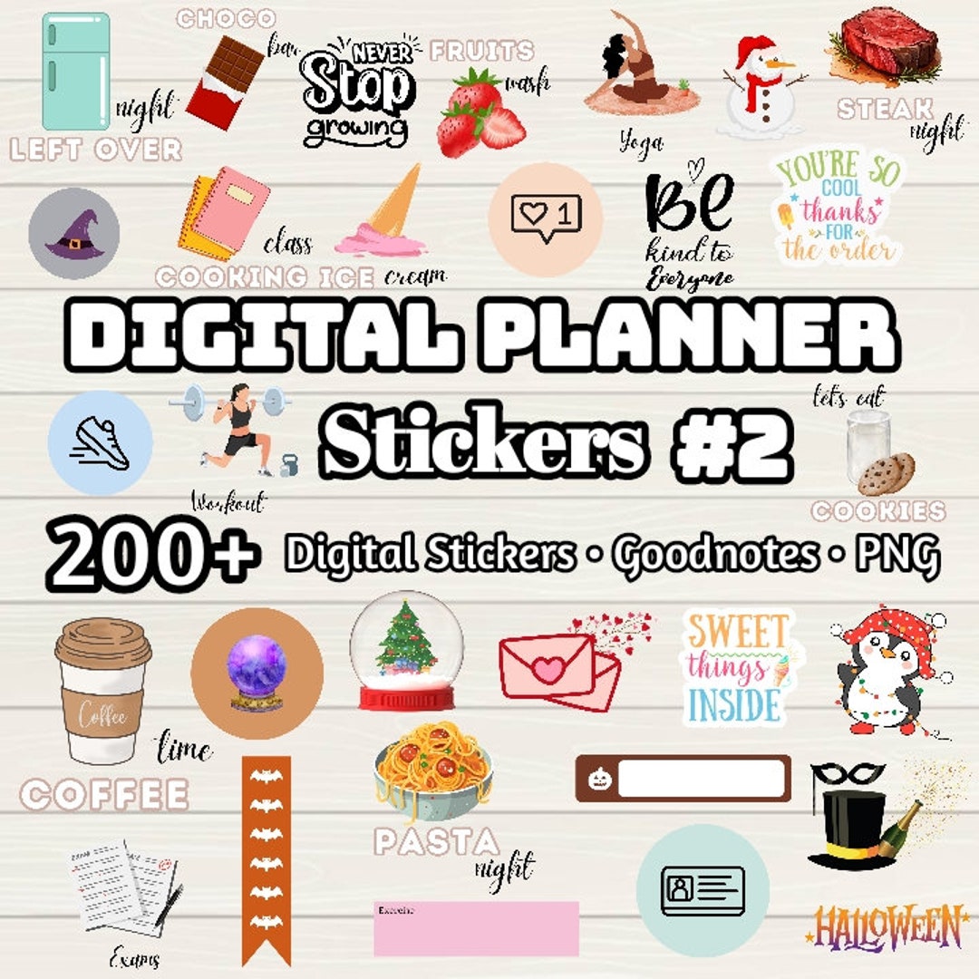 200+ Digital Planner Stickers: Pre-cropped Goodnotes Pngs - Etsy