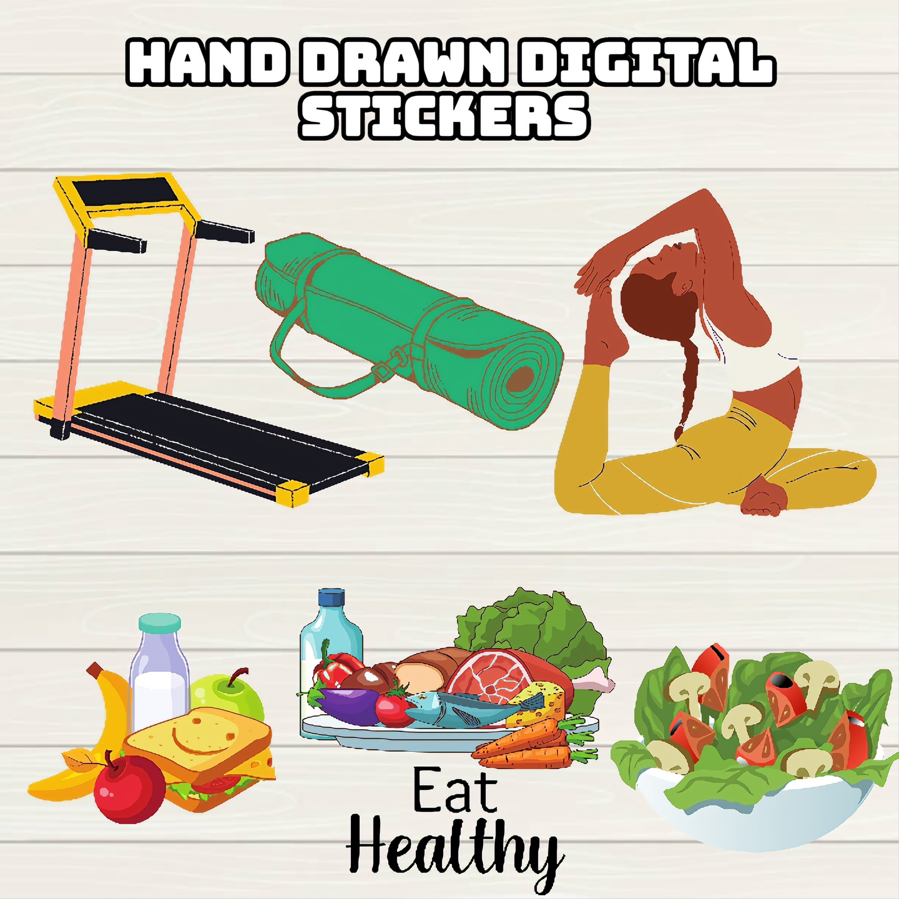 Diet Digital Stickers 200 Stickers, Goodnotes File, Pre-cropped ...