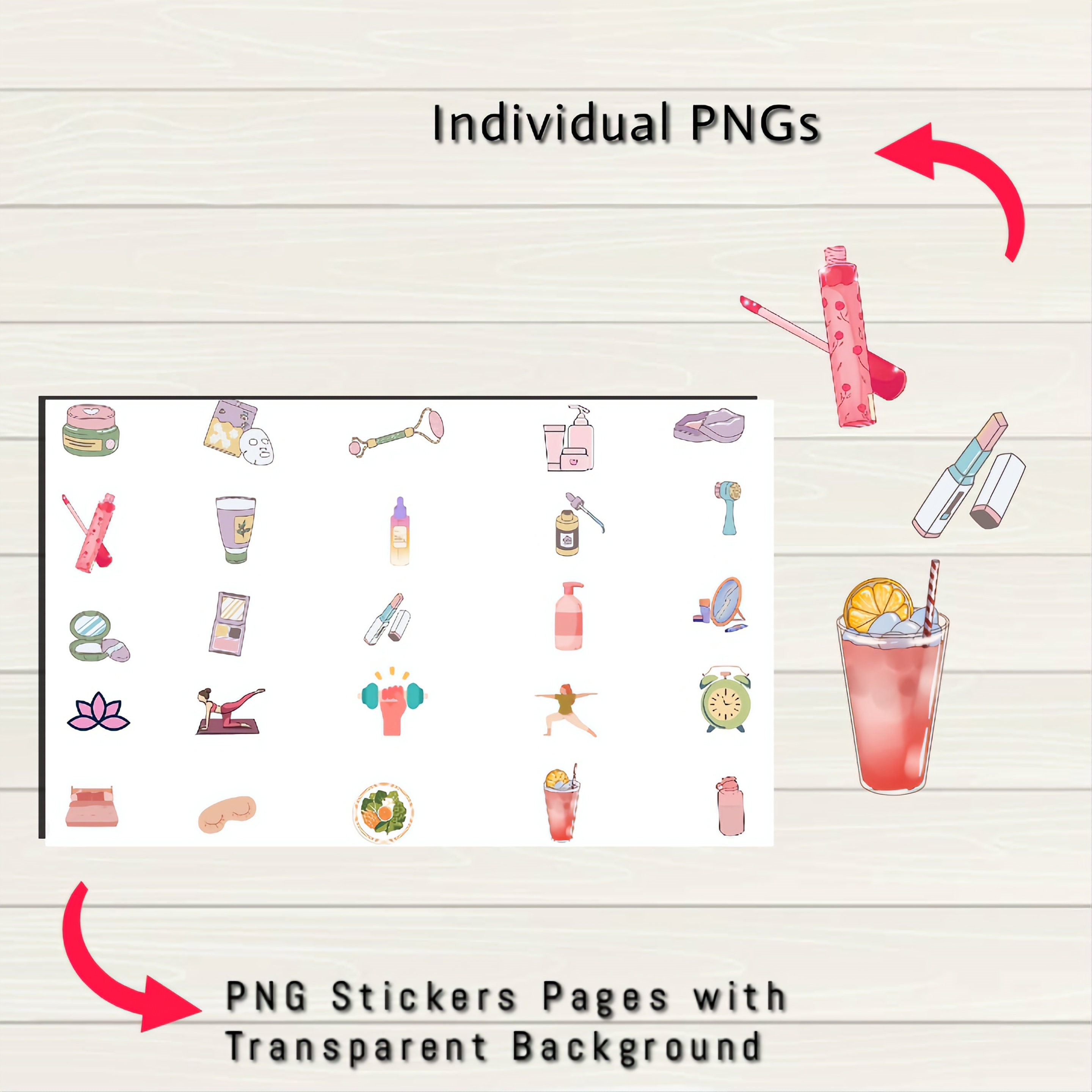 Self Care Digital Stickers 200 Stickers Goodnotes File - Etsy