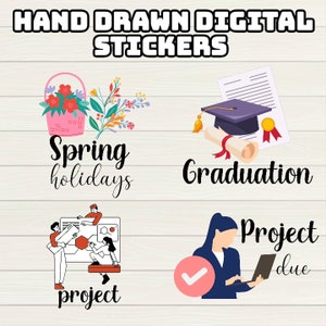 Study Digital Stickers - 200+ Stickers, Goodnotes File, Pre-cropped ...