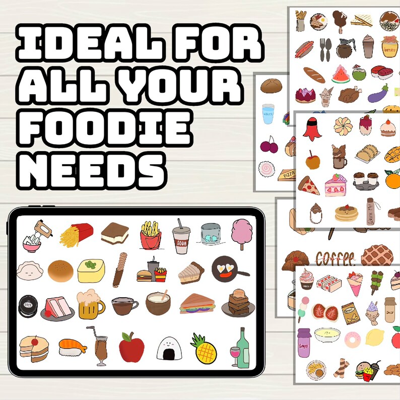Food & Drink Digital Stickers: 200+ Pre-cropped Pngs (goodnotes) - Etsy