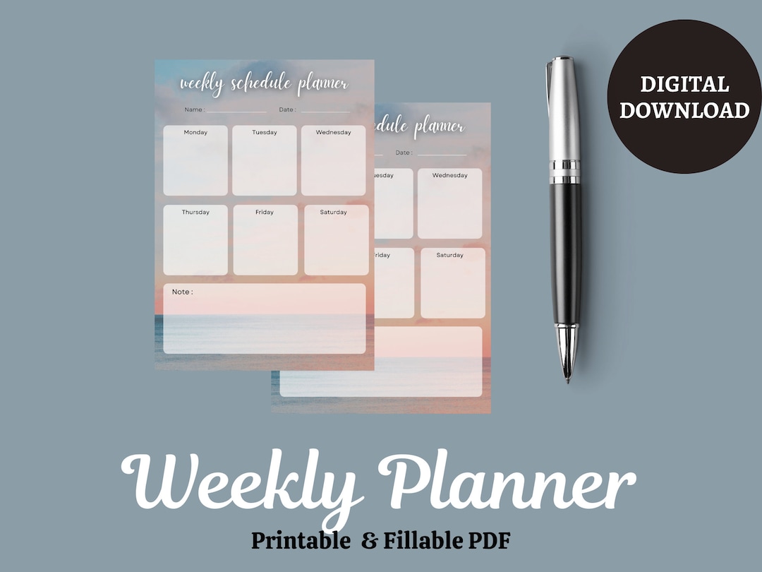 Weekly to Do List, Planner Printable, to -do List Minimalist Weekly ...