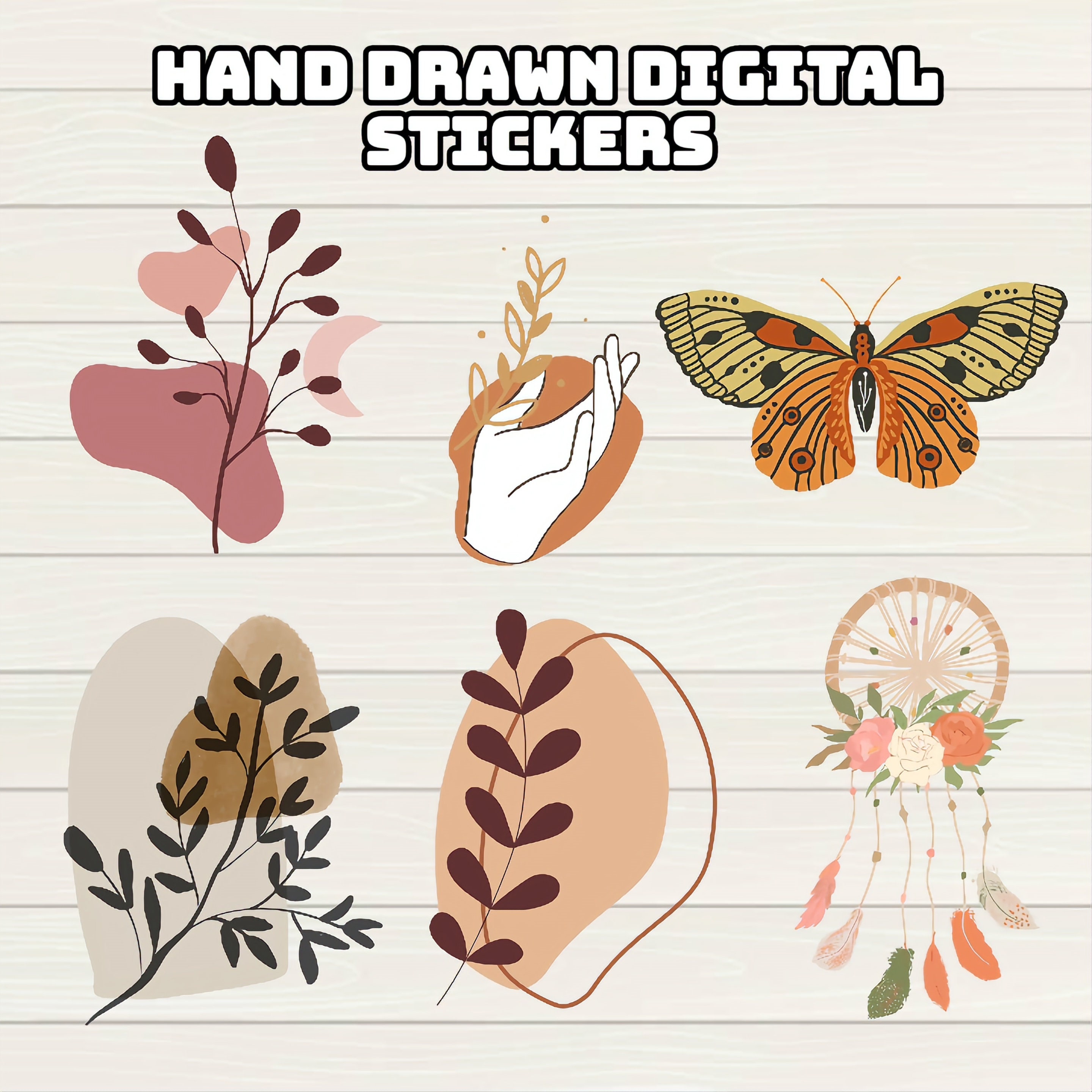 Aesthetic Boho Digital Planner Digital Stickers 200 - Etsy