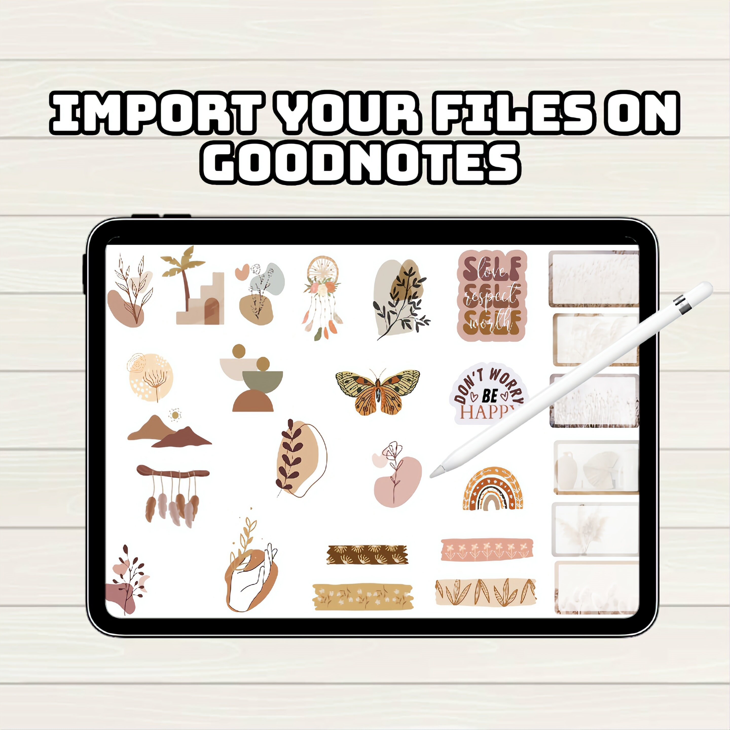 Aesthetic Boho Digital Planner Digital Stickers - 200+ Stickers ...