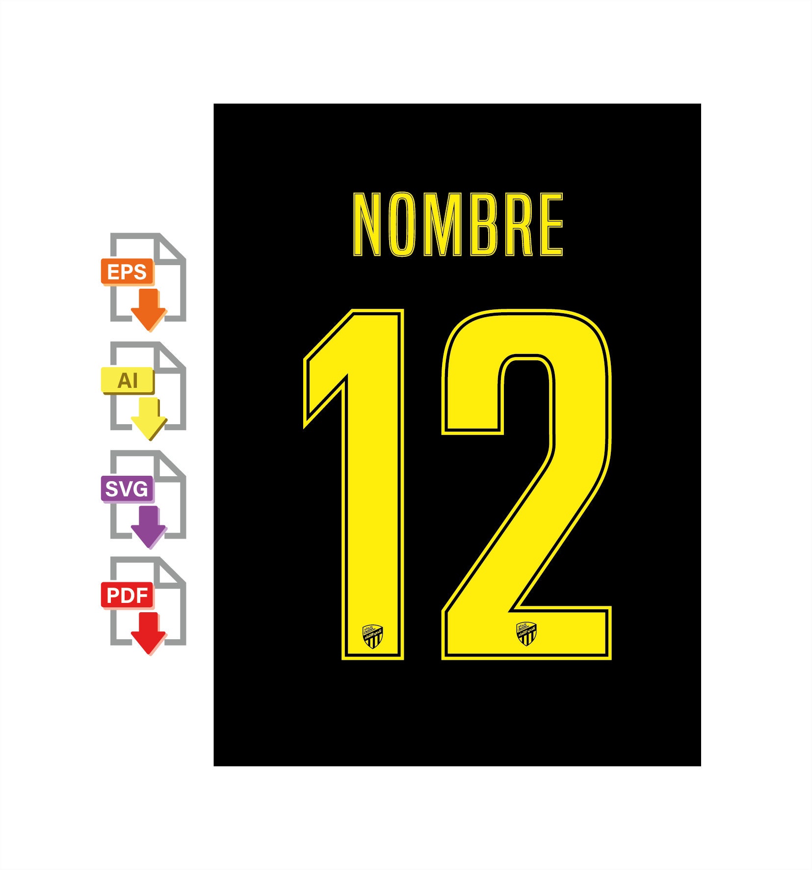 Font Vector Al Ittihad 2023/2024 Font SVG AI Eps Pdf Ttf / - Etsy España