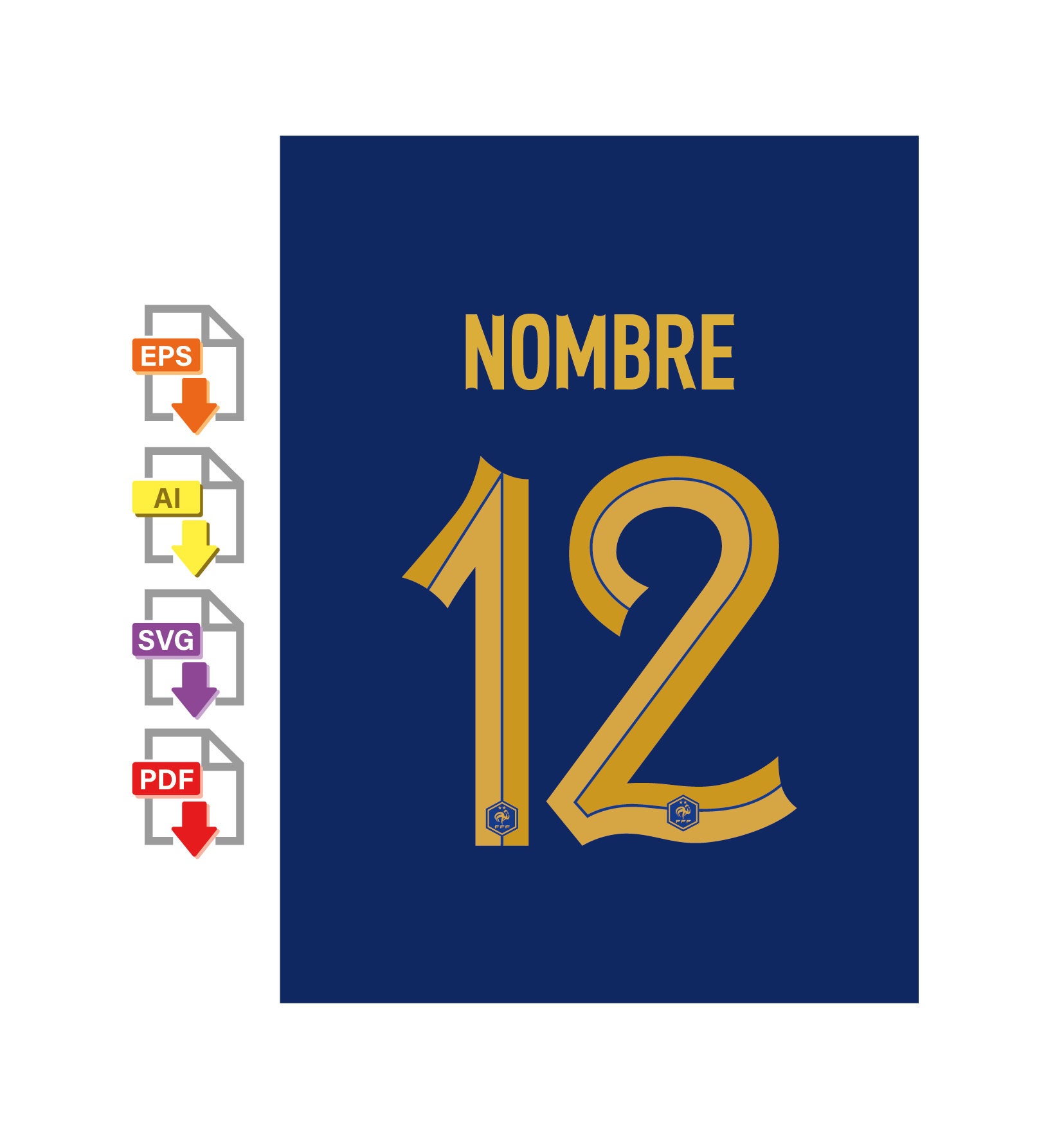 Font Vector France World Cup 2022 Font SVG AI Eps Pdf TTF - Etsy