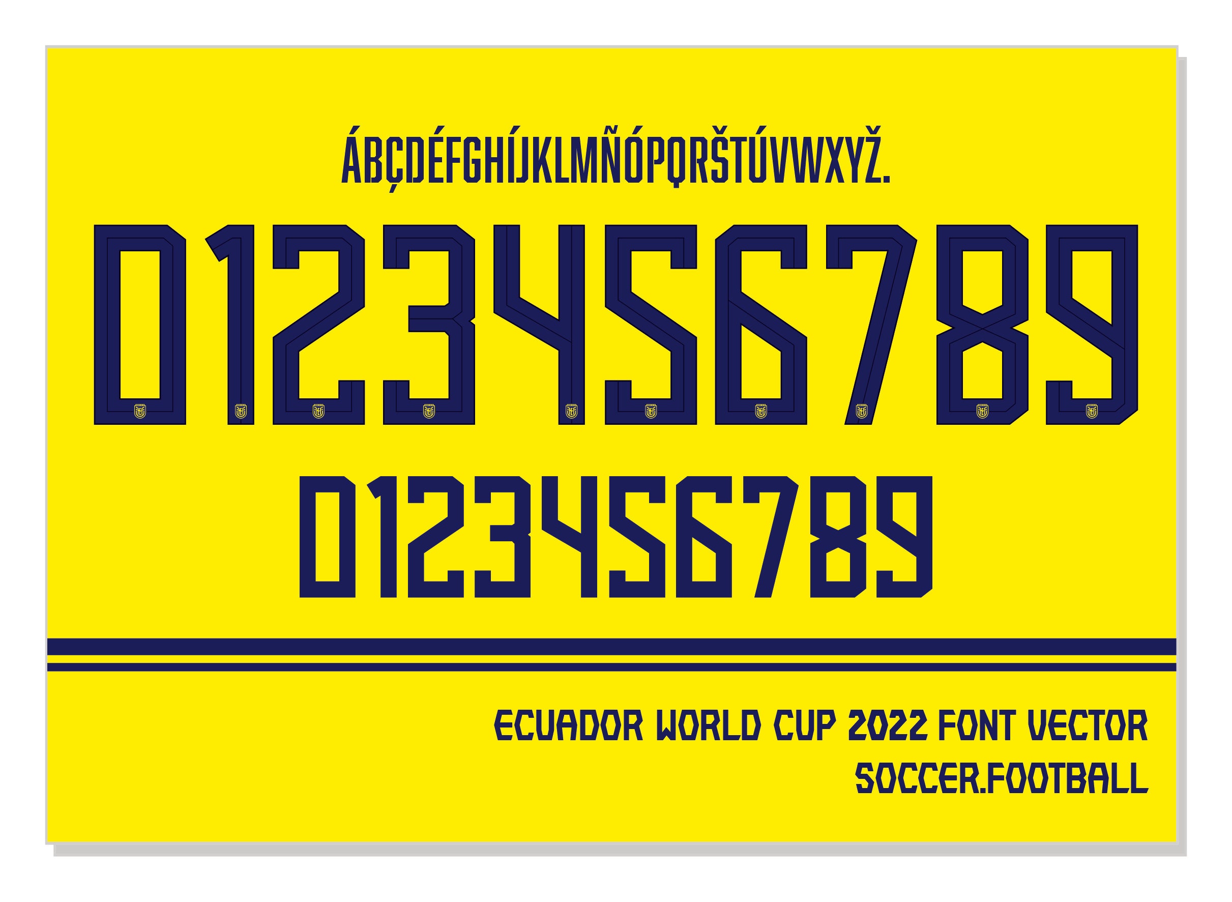 Font Vector Ecuador World Cup 2022 Font SVG AI Eps Pdf TTF Etsy