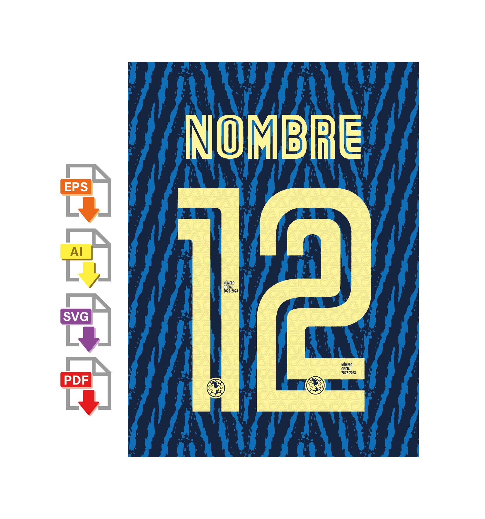 Font Vector Club América 2022/2023 Font SVG AI Eps Pdf TTF - Etsy