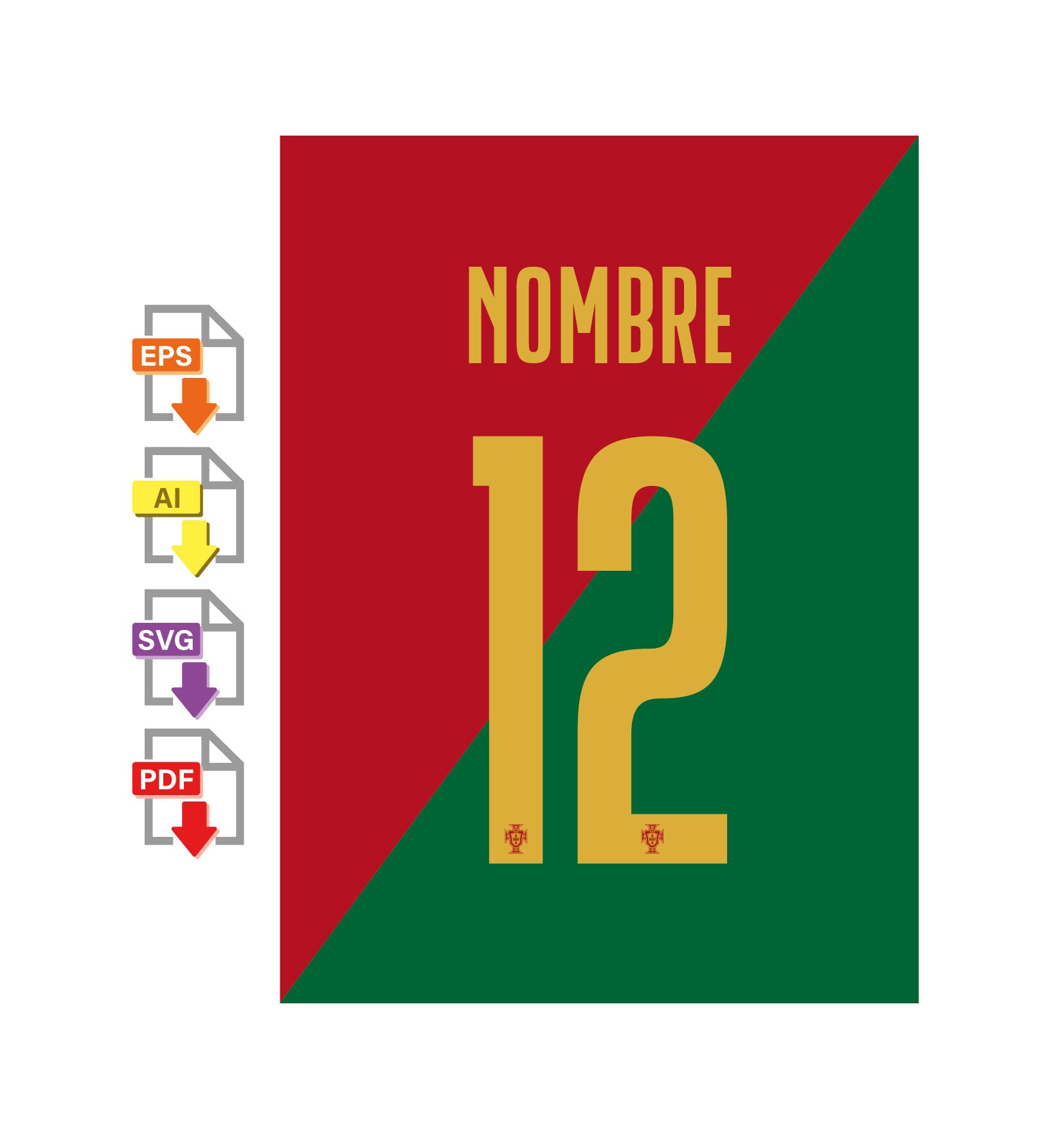 Font Vector Portugal World Cup 2022 Font SVG AI Eps Pdf - Etsy