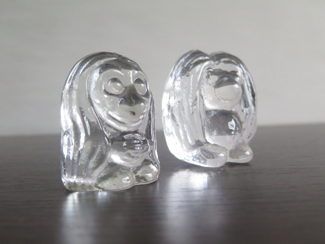 Clear Glass Troll Figurines Set of 2 Bergdala Trolls, Scandinavian ...