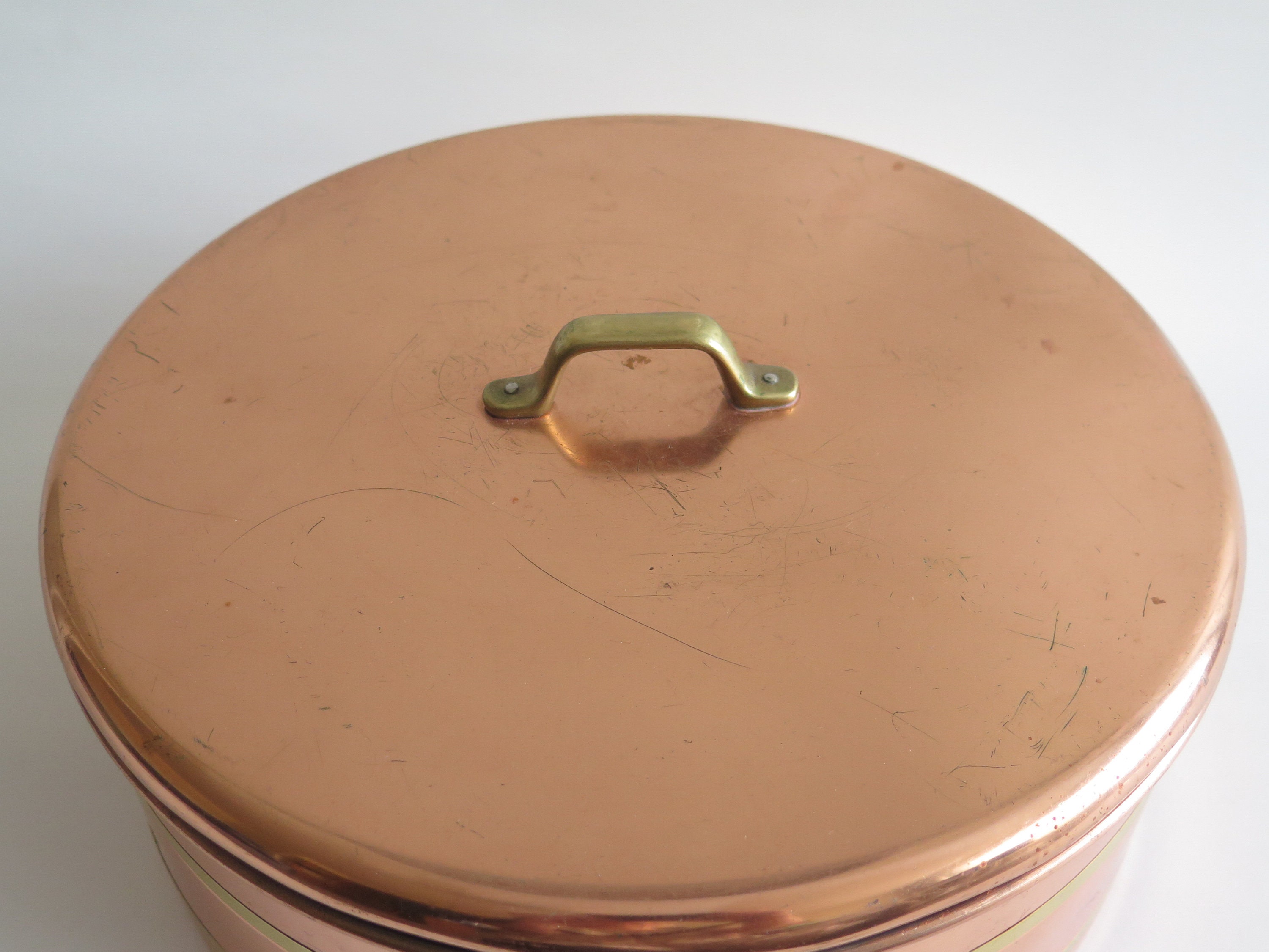 Copper Bread Box, Vintage Copper Metal, Made in Sweden Round Box ...