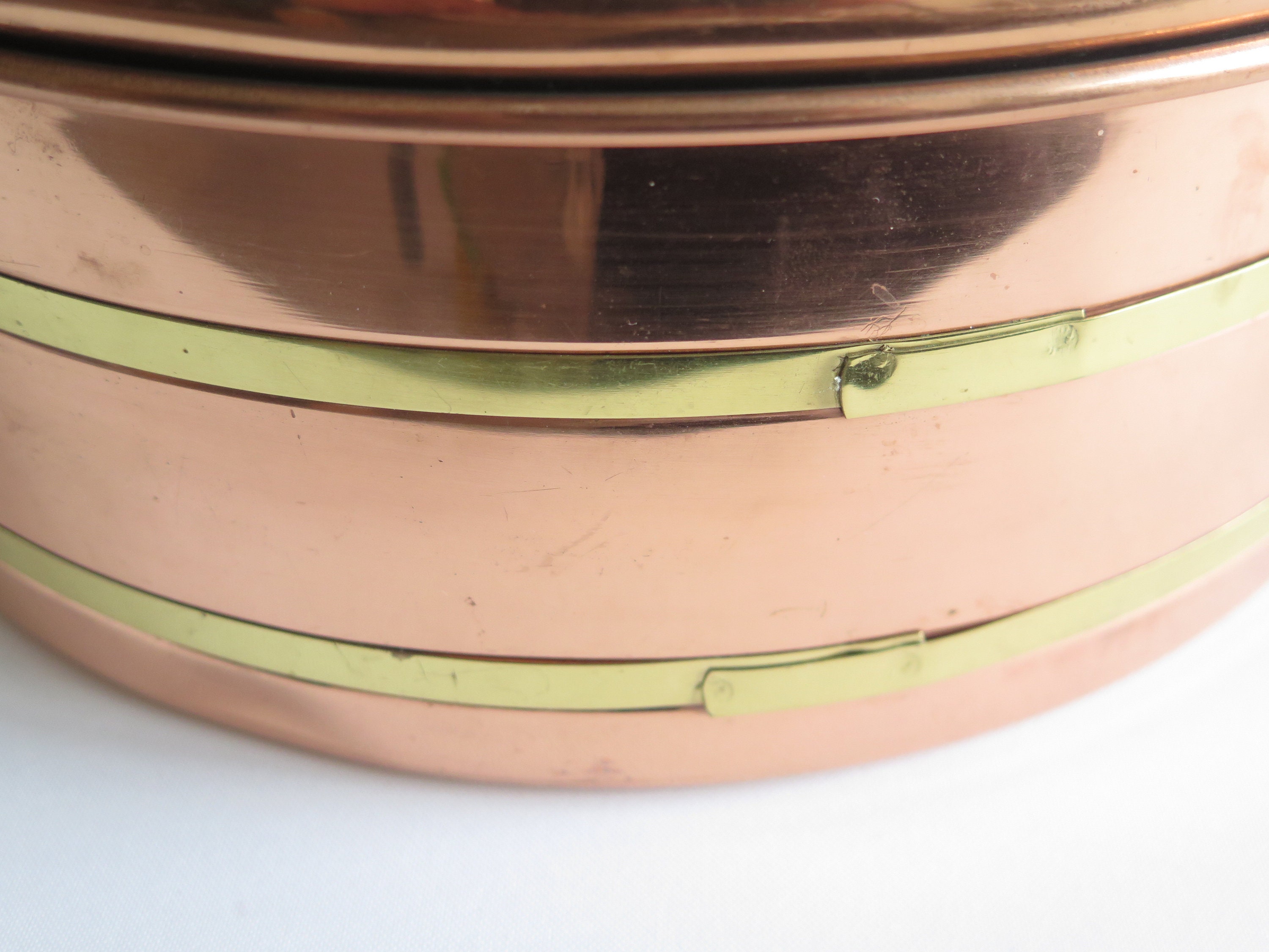 Copper Bread Box, Vintage Copper Metal, Made in Sweden Round Box ...