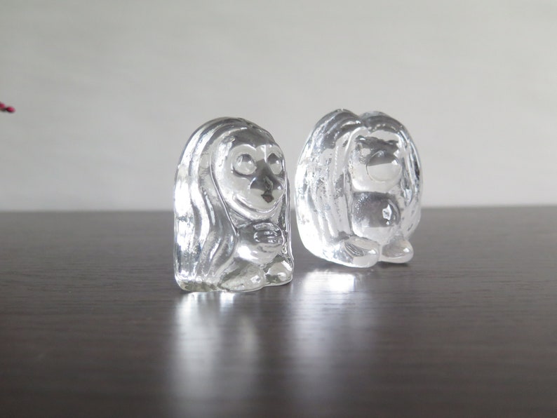 Clear Glass Troll Figurines Set of 2 Bergdala Trolls, Scandinavian ...