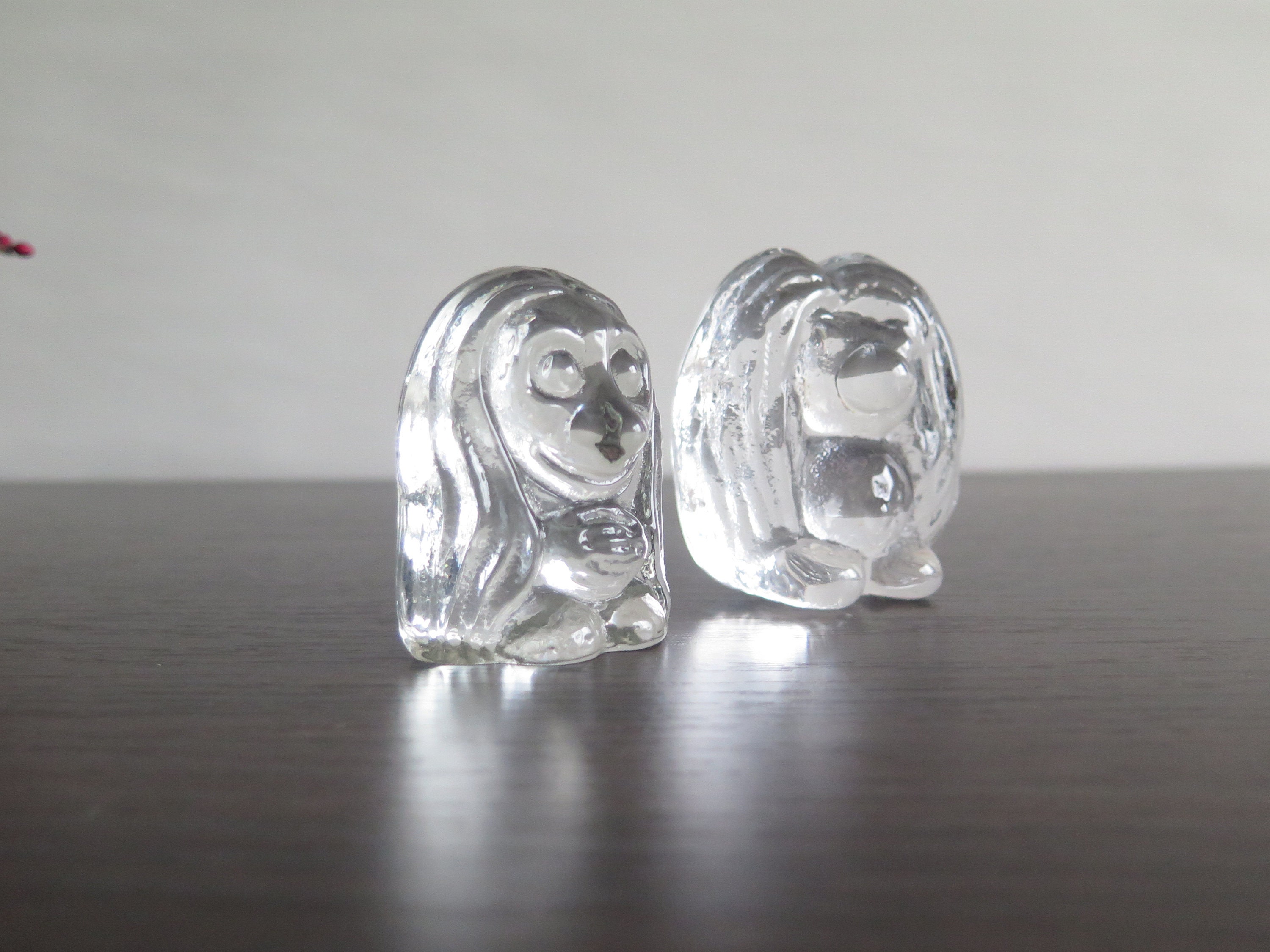 Clear Glass Troll Figurines Set of 2 Bergdala Trolls, Scandinavian ...