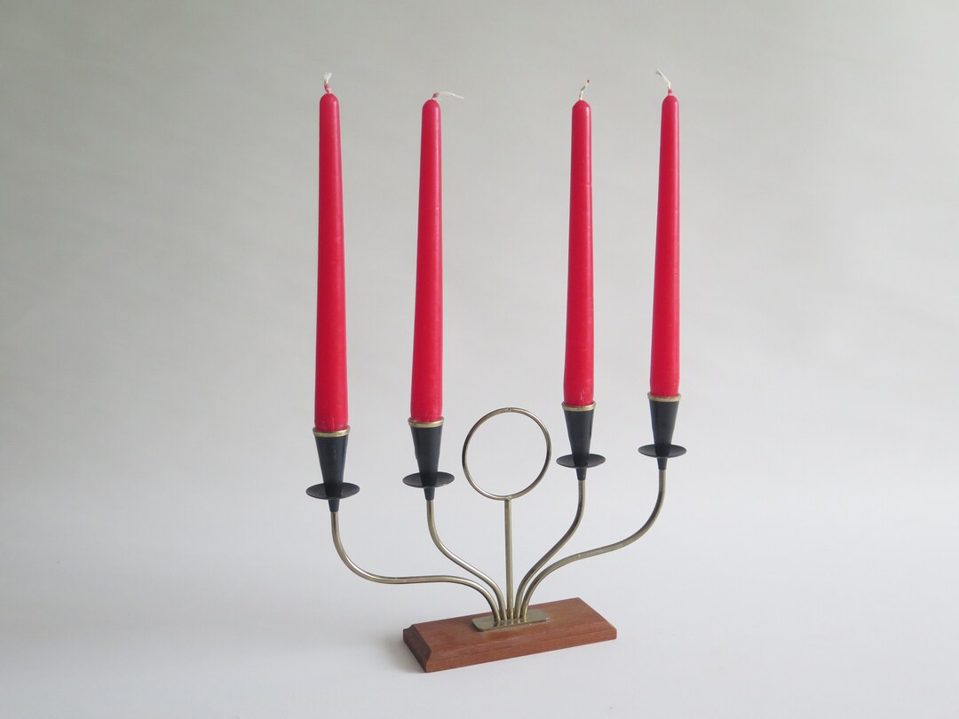 Metal Advent Candle Holder for 4 Candles, Christmas Holiday Decoration ...