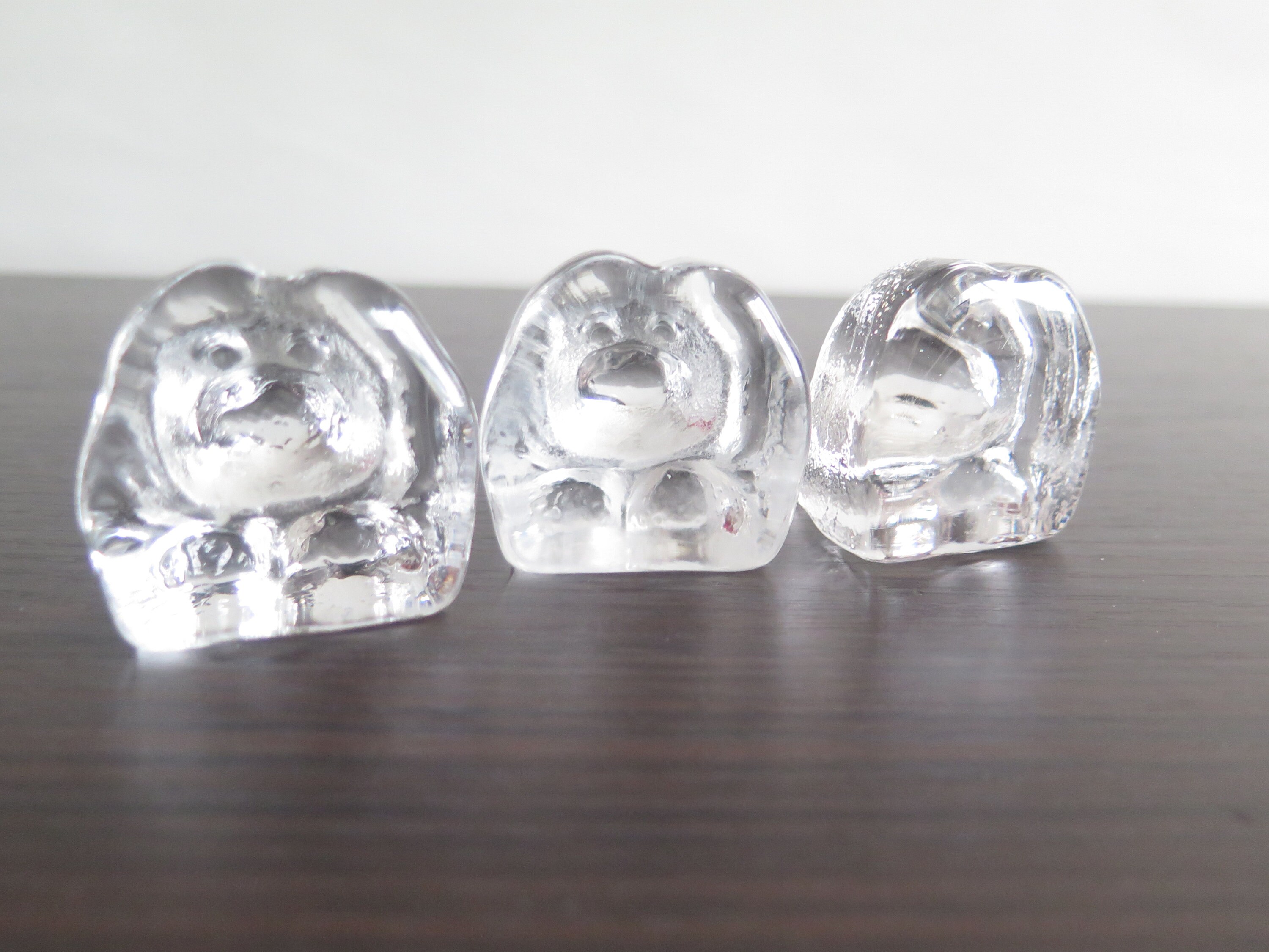Clear Glass Troll Figurines Set of 3 Bergdala Trolls, Swedish Vintage ...