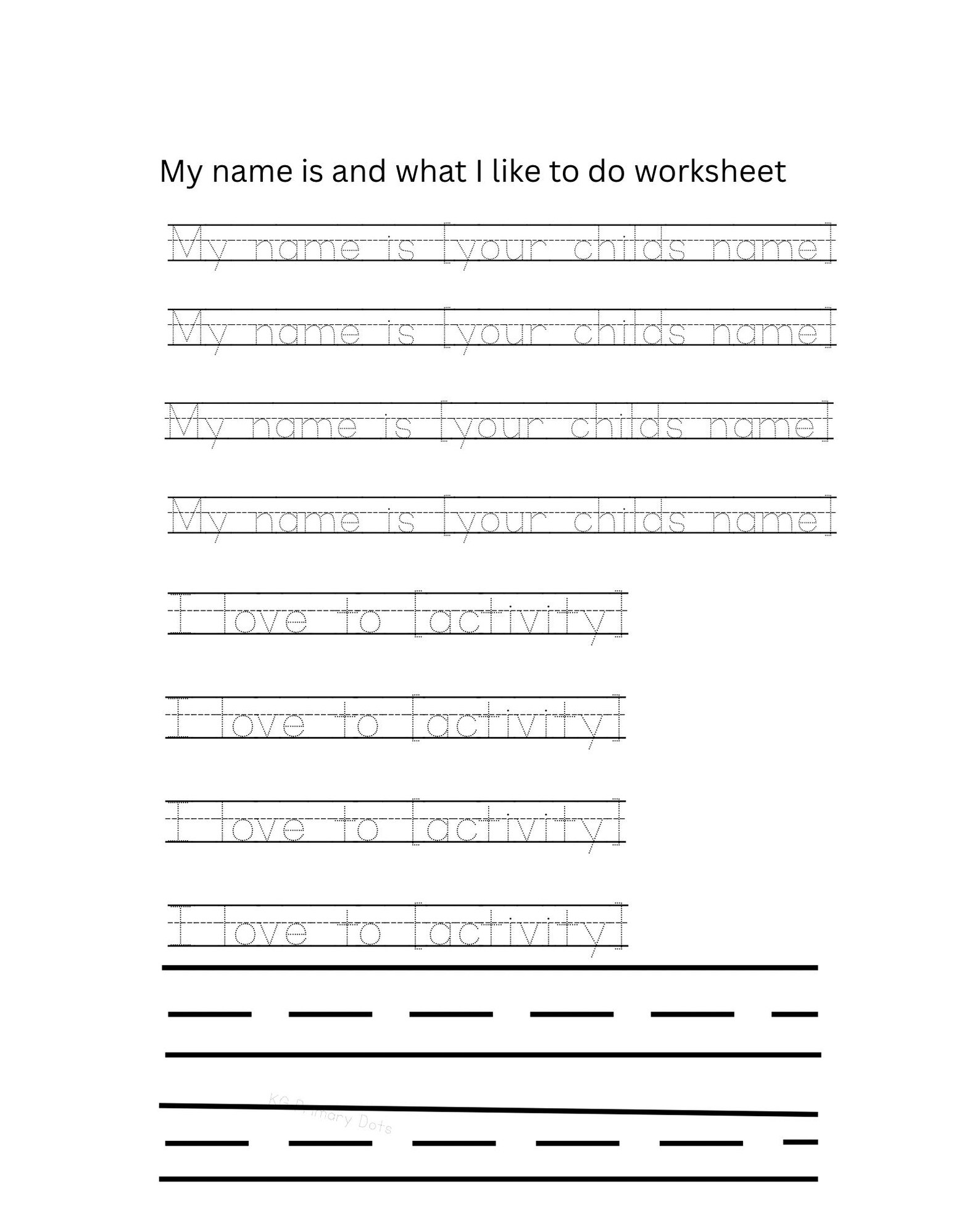 Editable Name Tracing Worksheet – Preschool Handwriting Practice ...