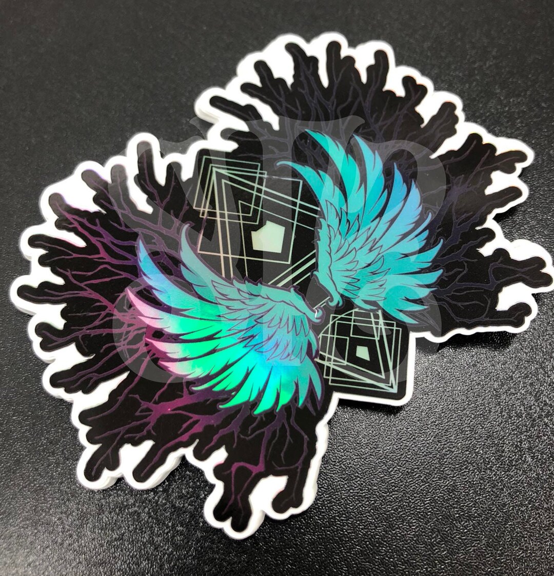 Holographic Sticker Geometry Angel Wings Vinyl Sticker - Etsy
