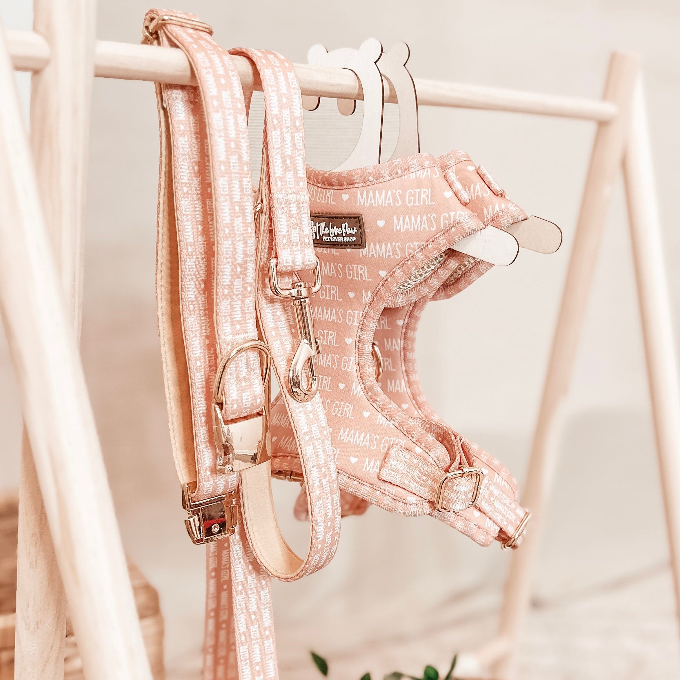 Mama's Girl Dog Harness, Blush Cute Dog Accessory, Girl Dog Harness ...