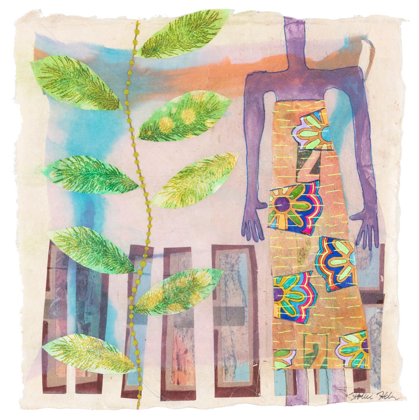 Original Collaged Artwork "embellished Figures 20" ~12x12" - Etsy